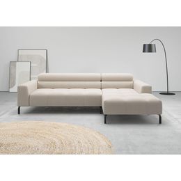 Ecksofa Home Affaire, B:258cm H:71cm T:179cmtaupe, 100% Polyester, Wohnzimmer, Sofas, "Ecksofa Claya, L-Form, Kopfteilverstellung, Breite 258 cm",