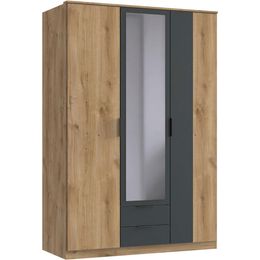 Dreht&uuml;renschrank wimex, B:135cm H:198cm T:58cmplankeneiche nachbildung, grafit, Spanplatte, Schr&auml;nke, "Texel in der Breite 135cm", mit Metallgriffen