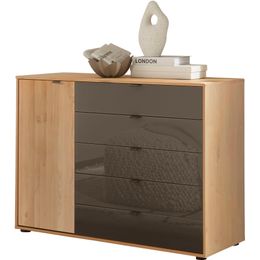 Kombikommode Wiemann "Cardiff Sideboard, Wäscheschrank, teilmassiv Erle, mit Schubladen", braun, Erle,Glasmocca, Erle, Sideboards, verschiedenen Ausführungen, inklusive Einlegeboden