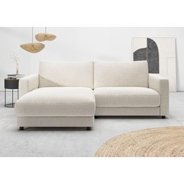 Ecksofa Home Affaire, B:226cm H:85cm T:190cmnature, 100% Polyester, Wohnzimmer, Sofas, "Ecksofa Jiro, L-Form, große Sitztiefe, Breite 226 cm", lose