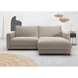 Ecksofa Home Affaire, B:226cm H:85cm T:190cmtaupe, 85% Polyester, 15% Viskose, Wohnzimmer, Sofas, "Ecksofa Jiro, L-Form, große Sitztiefe, Breite 226