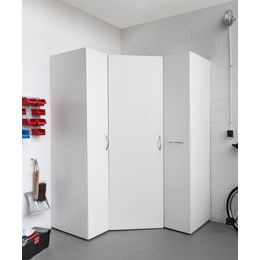 Mehrzweckschrank-Set wimex "Multiraumkonzept, 3-teiliges Set, Stauraumwunder", weiß, B:155cm H:185cm T:54cm, Spanplatte, Kastenmöbel-Sets, Ecklösung, individuell einsetzbar