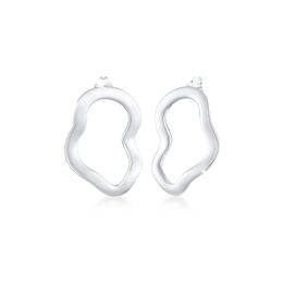 Paar Ohrstecker Elli "Hänger Organic Look Matt Basic Blogger 925 Silber", silber, Ohrringe, Damen, onesize, ohne Stein, Silber 925 (Sterlingsilber)