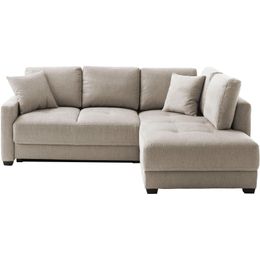 Ecksofa MR. COUCH, B:235cm H:91cm T:186cmnovaclean senseo 6 taupe, 95% Polyester / 5% Nylon, Wohnzimmer, Sofas, "Pierre, L-Form mit BoxSpring", Mit