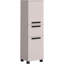 Midischrank Welltime "SALVADA, Midischrank 40 cm, gedämpfte Scharniere, Softclose", kaschmir, B:40cm H:130cm T:35cm, MDF, Schränke, Kaschmir, Front und Korpus aus hochwertigen MDF, Anti-Finger-Print