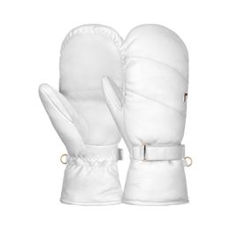 Fäustlinge Reusch "Perla Mitten", Damen, Gr. 6,5, weiß, 60% Polyester, 40% Leder, unifarben, Handschuhe, mit winddichter, atmungsaktiver Funktion