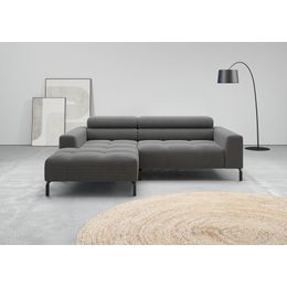 Ecksofa Home Affaire, B:223cm H:71cm T:179cmanthrazit, 95% Polyester, 5% Nylon, Wohnzimmer, Sofas, "Ecksofa Claya, L-Form, Kopfteilverstellung,
