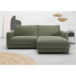 Ecksofa Home Affaire, B:226cm H:85cm T:190cmoliv, 100% Polyester, Wohnzimmer, Sofas, "Ecksofa Jiro, L-Form, große Sitztiefe, Breite 226 cm", lose