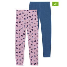 Schiesser 2er-Set: Leggings in Rosa/ Blau - 39% | Größe 140 | Kinderhosen