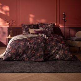 Bettwäsche Estella "Zoe", vino, B/L: 155cm x 220cm, 1 Stk., 1 Stk., Mako-Interlock-Jersey, B/L: 80cm x 80cm, Mako-Interlock-Jersey, Obermaterial: 100% Baumwolle, Bettwäsche
