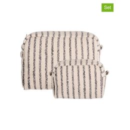 House Nordic 2er-Set: Kulturbeutel "Nador" in Creme/ Schwarz - 38% | Damen-koffer-reisegepaeck