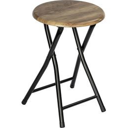 Wenko Hocker "Forio" in Natur/ Schwarz - (H)46 x Ø 30 cm - 24% | Sitzmoebel