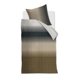 Beddinghouse Satin-Bettwäsche-Set "Duco" in Anthrazit/ Khaki - 60% | Größe 155x220 cm | Bettwaesche-bettwaren