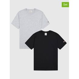 Champion 2er-Set: Shirts in Schwarz/ Grau - 37% | Gr&ouml;&szlig;e L | Herren-plussize