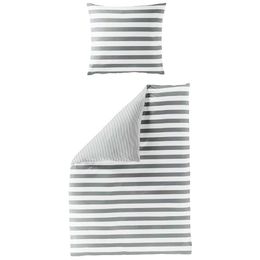 Bierbaum Renforcé-Bettwäsche in Weiß/ Silber - 48% | Größe 135x200 cm | Bettwaesche-bettwaren