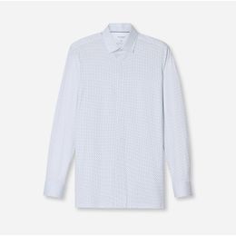 Langarmhemd OLYMP "Luxor 24/Seven modern fit", Herren, Gr. 39, N-Gr, weiß, Jersey, Obermaterial: 92% Baumwolle, 8% Elasthan, gemustert, 2-Knopf-Manschette, Hemden, Atmungsaktiv, gemustert, modern fit, Jersey, Businesshemd