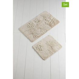 Elizabed 2er-Set: Badvorleger "Orkide" in Beige - 64% | Heimtextilien-badematten