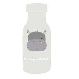 Villa d ́Este Isolierflasche "Hippo" in Weiß/ Grau - 420 ml - 11% | Kinder-austruestung-accessoires