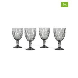Homla 4er-Set: Weingläser ''Luno'' in Grau - 340 ml - 13% | Gedeckter-tisch