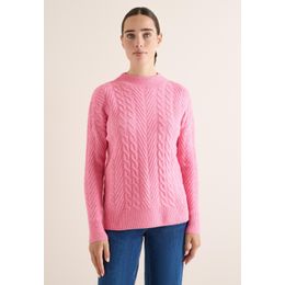 Strickpullover Cecil, Damen, Gr. M (40), schwarz blossom melange, Web, 37% Baumwolle, 34% Polyacryl, 26% Polyester, 3% Elasthan, unifarben, normal normal, Rundhals, Strickb&uuml;ndchen, Pullover Strickpullover, Grobstrick