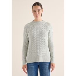 Strickpullover Cecil, Damen, Gr. XXL (46), metal grau melange, Web, 37% Baumwolle, 34% Polyacryl, 26% Polyester, 3% Elasthan, unifarben, normal normal, Rundhals, Strickb&uuml;ndchen, Pullover Strickpullover, Grobstrick