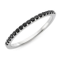 Fingerring "Schmuck Geschenk schmaler Silbering" Gr. 56, schwarz (silberfarben, schwarz), ANISTON JEWELRY & WATCHES, Fingerringe, Damen, 56, Silber 925 (Sterlingsilber), 1,5mm, Fingerring, mit Zirkonia (synth.)