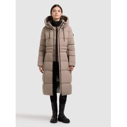 Steppmantel Khujo "ENAKH", Damen, Gr. L, greige, 100% Polyester, unifarben, eingesetzt elastischer Bund mit Windstopper, Mäntel