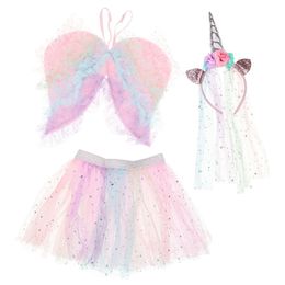 buttinette Kinder-Set "Einhorn", 3-teilig, pastell