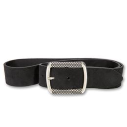 Ledergürtel Silbergift, Damen, Gr. 100, schwarz, Rindsleder, unifarben, Gürtel, mit silberfarbener Schließe