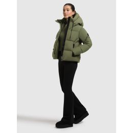 Steppjacke Khujo "ENITS MATT", Damen, Gr. L, fern grün, 100% Polyester, unifarben, eingesetzt elastischer Bund mit Windstopper, Jacken