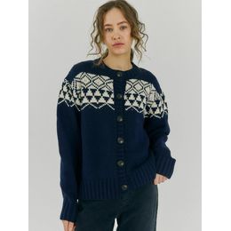 Strickpullover NORR "NORR Sweater Fair", Damen, Gr. 36, navy, Obermaterial: 60% Baumwolle, 40% Polyacryl / Acryl, Pullover Strickpullover