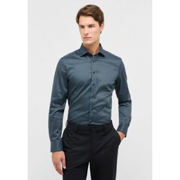 Langarmhemd Eterna "SLIM FIT", Herren, Gr. 38, Normalgrößen, dunkelgrün, Satin, 100% Baumwolle, schmal, Manschette, Hemden, NON IRON (bügelfrei)