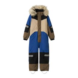 name it Funktionsanzug 'NMNSTORM12' Jungen Größe 98 beige / blau / braun / schwarz