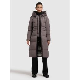 Steppmantel Khujo "ENAKH", Damen, Gr. L, graphite grau, 100% Polyester, unifarben, eingesetzt elastischer Bund mit Windstopper, Mäntel, Topseller