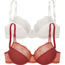 Damen B&uuml;gel-BH zimt-orange+creme Gr&ouml;&szlig;e 90C