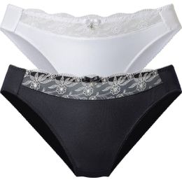 Damen Slip schwarz-wei&szlig;+wei&szlig; Gr&ouml;&szlig;e 36/38