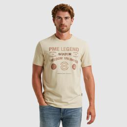 PME-Legend T-Shirt PME LEGEND, Damen, Gr. XL, bone wei&szlig;, Jersey, Obermaterial: 95% Baumwolle, 5% Elasthan, bedruckt, regular fit normal, Rundhals, Shirts T-Shirt