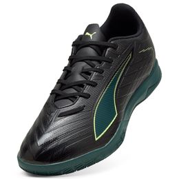 Fußballschuh Puma "ULTRA 6 PLAY IT", Gr. 44,5, Puma schwarz, fizzy light, grün terrain, Synthetik, Schuhe