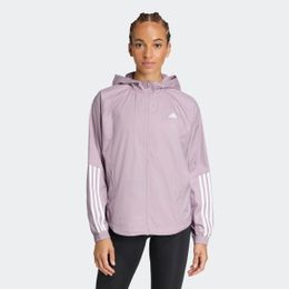 Windbreaker adidas Performance "HYGLM WINDB", Damen, Gr. M, lila (prlofi, weiß), Obermaterial: 100% Polyester, Jacken