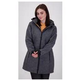 Softshellmantel DEPROC ACTIVE "KEELE PEAK II WOMEN", Damen, Gr. 40 (M), schwarz (schwarz print), 96% Polyester; 4% Elastan mit TPU Membrane, Windstopperbündchen mit Daumenlöchern,mit Schneefang,mit verstellbarem Klettverschluss, Mäntel, auch in Großen Größen erhältlich