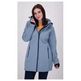 Softshellmantel DEPROC ACTIVE "KEELE PEAK II WOMEN", Damen, Gr. 50 (XL), blau (citadel), 96% Polyester; 4% Elastan mit TPU Membrane, Windstopperbündchen mit Daumenlöchern,mit Schneefang,mit verstellbarem Klettverschluss, Mäntel, auch in Großen Größen erhältlich