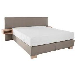 Boxspringbett Alina "Daria", grau (steingrau gdu 9), B:287cm L:213cm, Microfaser GDU (100% Polyester), Komplettbetten, Boxspringbett, integrierte Nachttische und Matratze, unterschiedliche Ausführungen