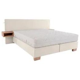 Boxspringbett Alina "Daria", beige (beige gcp 11), B:267cm L:213cm, Chenille GCP (100% Polyester), Komplettbetten, Boxspringbett, integrierte Nachttische und Matratze, unterschiedliche Ausführungen