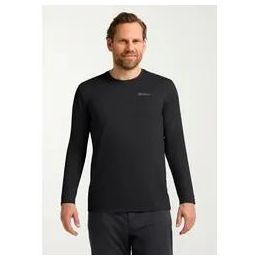 Rundhalspullover Jack Wolfskin "SKY THERMAL L/S M", Herren, Gr. L (52), schwarz, Oberstoff: 100% POLYESTER, Pullover