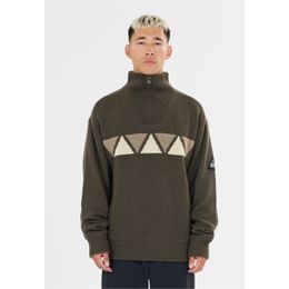 Strickpullover SOS "Aboda", Herren, Gr. M, schwarz, 50% Polyester, 50% Wolle, mehrfarbig, normal, ohne Ausschnitt, Pullover, mit winddichter Innenschicht