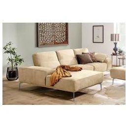 Ecksofa W.Schillig "run, Designsofa mit tollem Sitzkomfort, bequem, L-Form", beige (sahara s37), B:299 H:88 T:178, Longlife Xtra-Leder Z73: Naturwalkleder der Luxusklasse aus den erlesensten Rohhäuten. Hautstärke 1, 1 – 1, 3 mm, ROHLEDER Jacquard-Flachgewebe Q2 W60 (63% Polyester, 37% Polyacryl), ROHLEDER Chenille-Flachgewebe Q2 W77 (68% Polyacryl, 32% Polyester), Stoff S37 (100% Polyester), Sofas