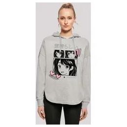 Kapuzenpullover F4NT4STIC "Manga Anime Japan Grafik", Damen, Gr. XL, grau, Obermaterial: 100% Baumwolle, oversize, Pullover, Print