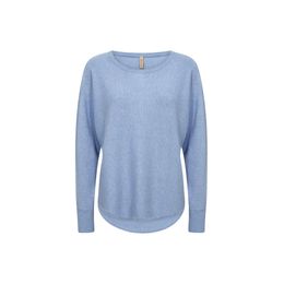Strickpullover soyaconcept "Soya Concept Sweater SC-DOLLIE 620", Damen, Gr. L, 96252 hydrangea mel, Obermaterial: 75% Viskose, 25% Nylon, Pullover Strickpullover
