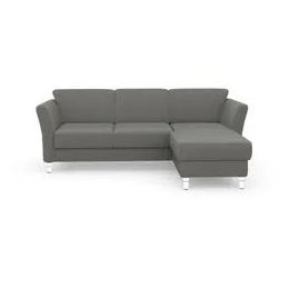 Sit & More Ecksofa SIT & MORE "Visby L-Form", grau, B:248cm H:87cm T:162cm, Sofas, wahlweise mit Bettfunktion und Bettkasten, frei im Raum stellbar