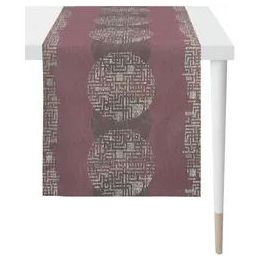 Tischläufer Apelt "2718 LOFT STYLE, Jacquard", lila (aubergine, dunkellila, silberfarben), B:48cm L:140cm, Polyester, Viskose, Tischdecken